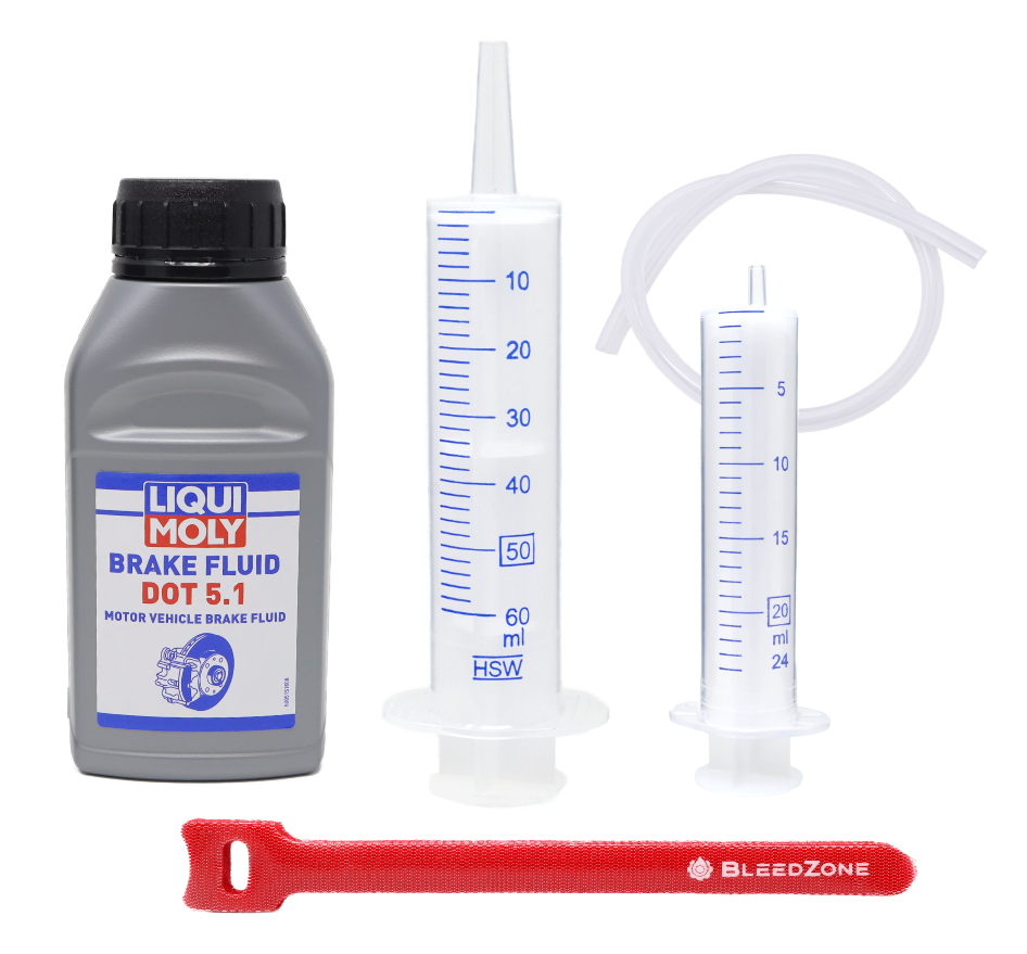 Standard Bleed Kit for Motorcycle Brakes with 250ml DOT 5.1 Fluid ...